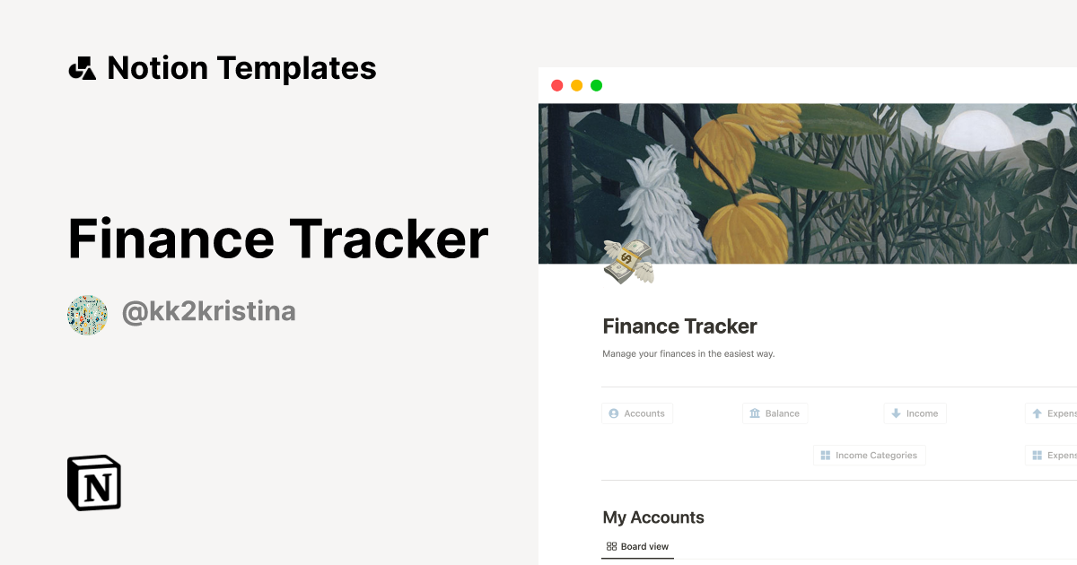 Finance Tracker | Notion Template