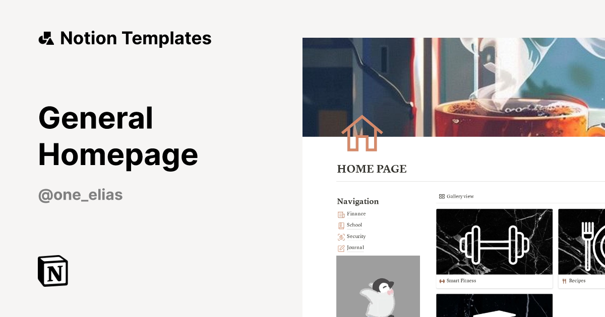 General Homepage by Elias | Notion Template