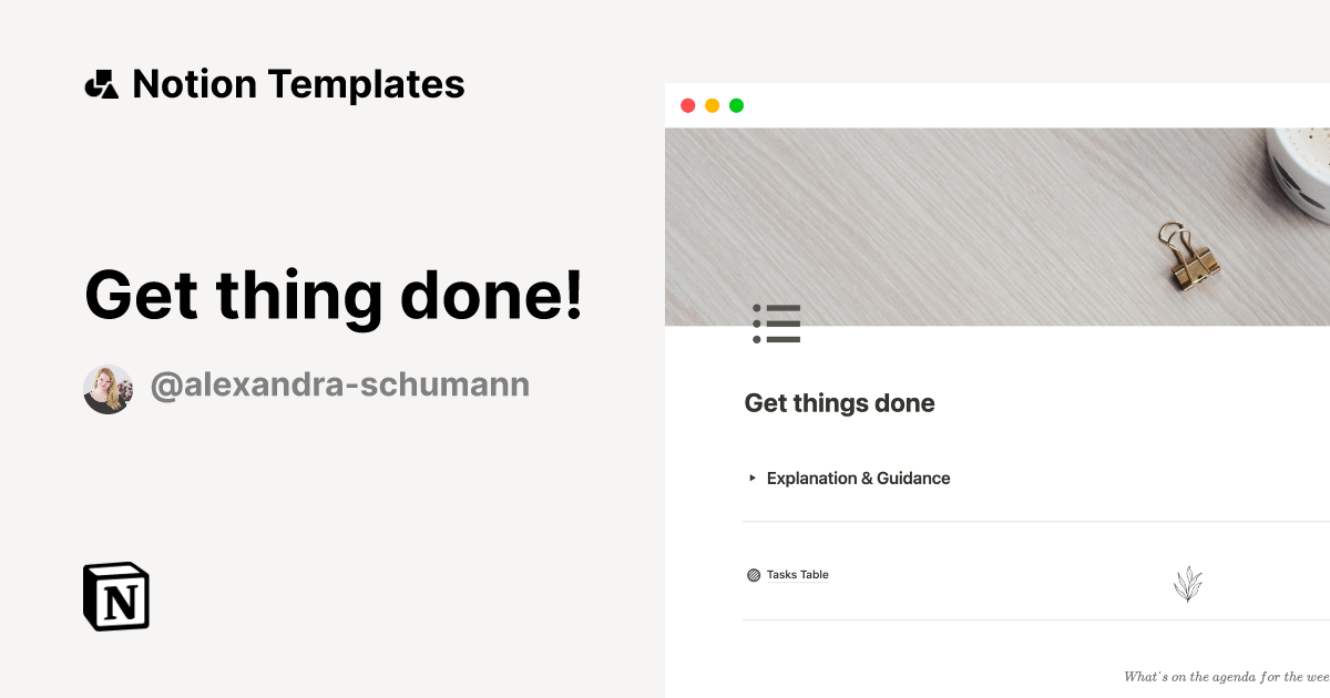 Get thing done! | Notion Template