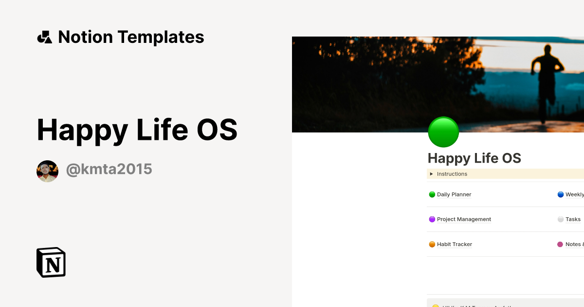 Happy Life OS Template | Notion Marketplace
