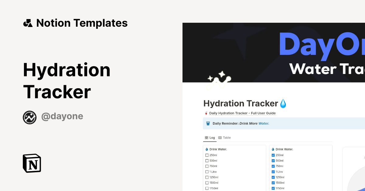 Hydration Tracker Template | Notion Marketplace