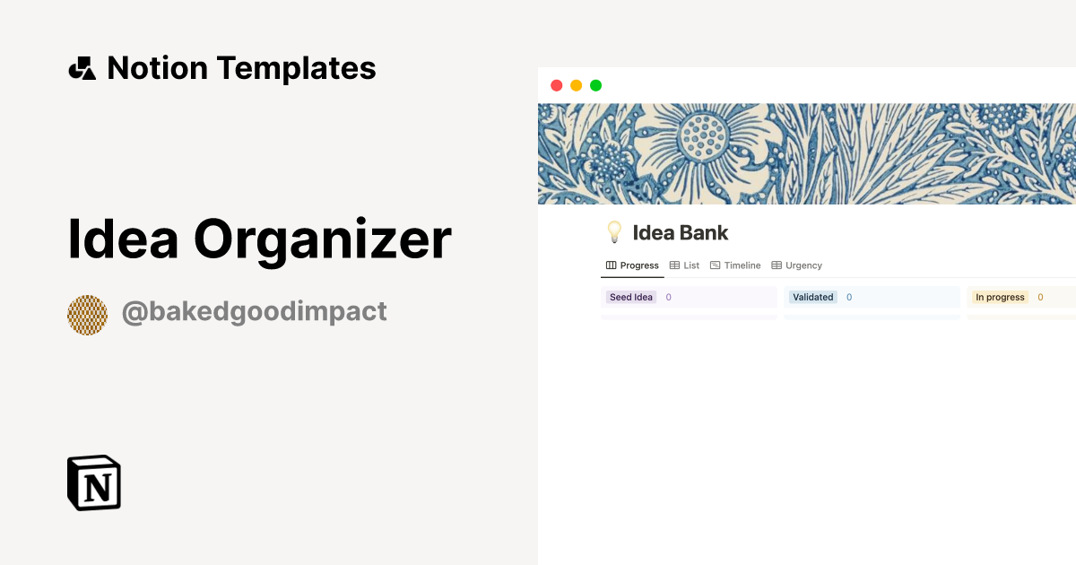 Idea Organizer Template | Notion Marketplace