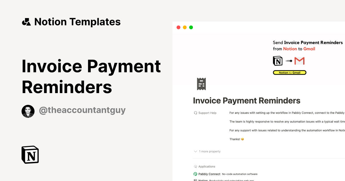 Invoice Payment Reminders Template | Notion Marketplace Invoice Payment Reminders Template | Notion Marketplace