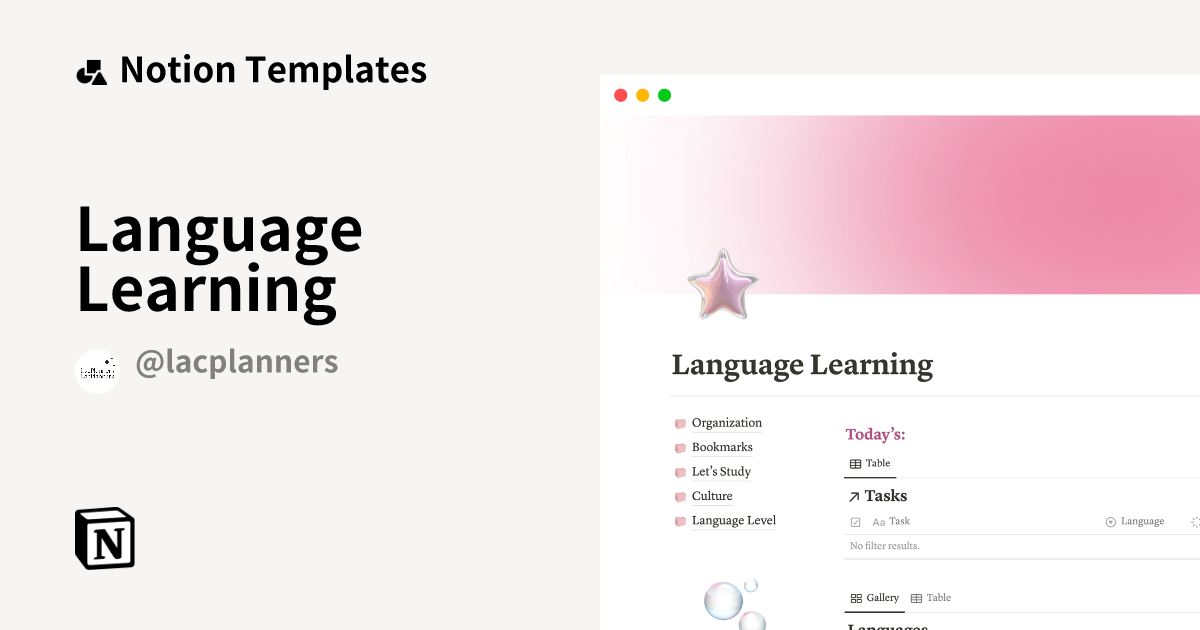 Language Learning Template | Notion Marketplace