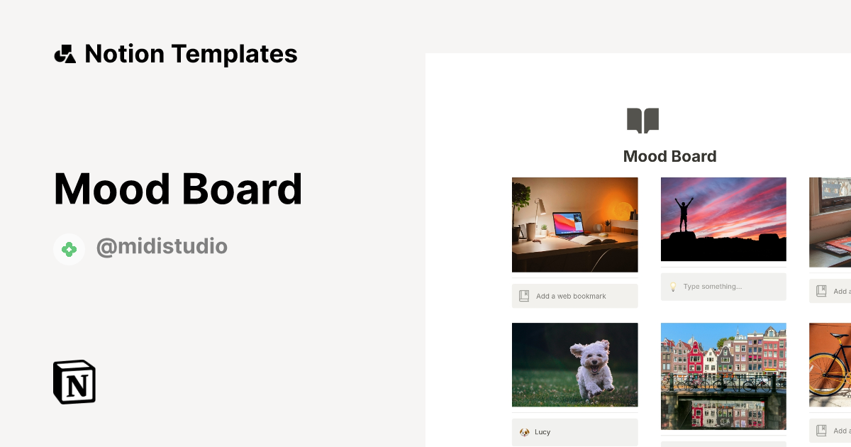 Mood Board Template by Midi Studio | Notion Marketplace