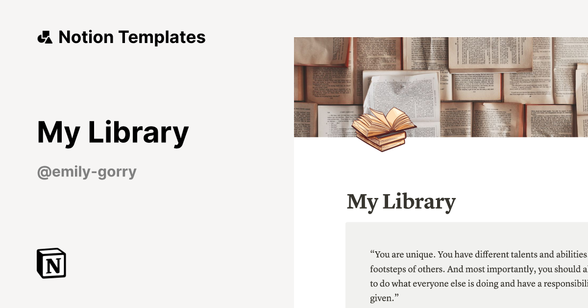 My Library Template | Notion Marketplace