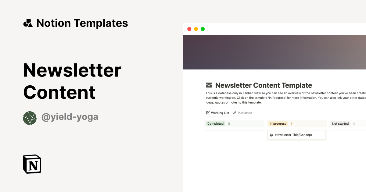 Newsletter Content Template | Notion Marketplace