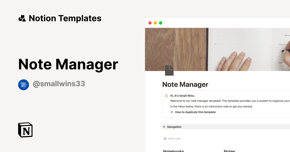 Note Manager | Notion Template