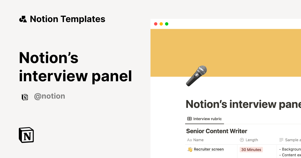 Notion’s interview panel 2024 | Notion Template
