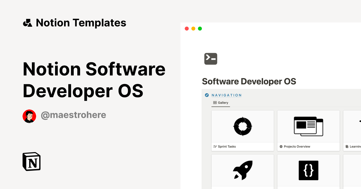 Notion Software Developer OS Notion Template