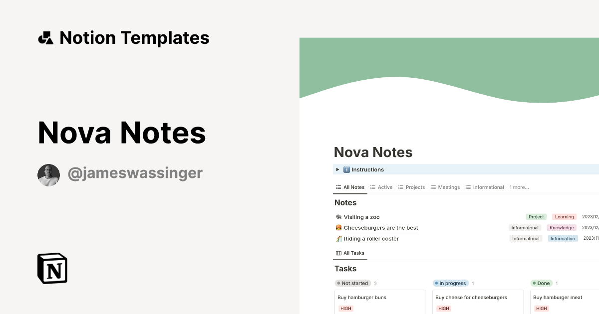 Nova Notes | Notion Template