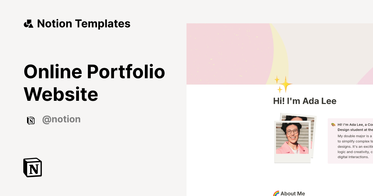 Online Portfolio Website Template by Notion | Notion Marketplace