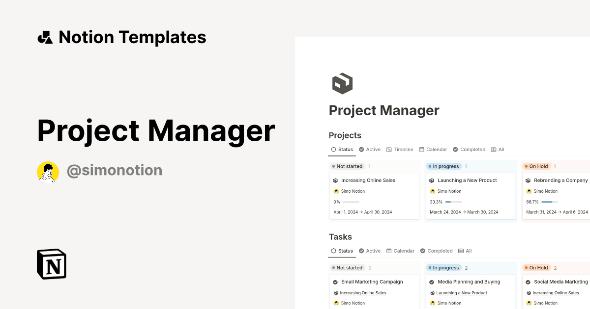 Project Manager | Notion Template