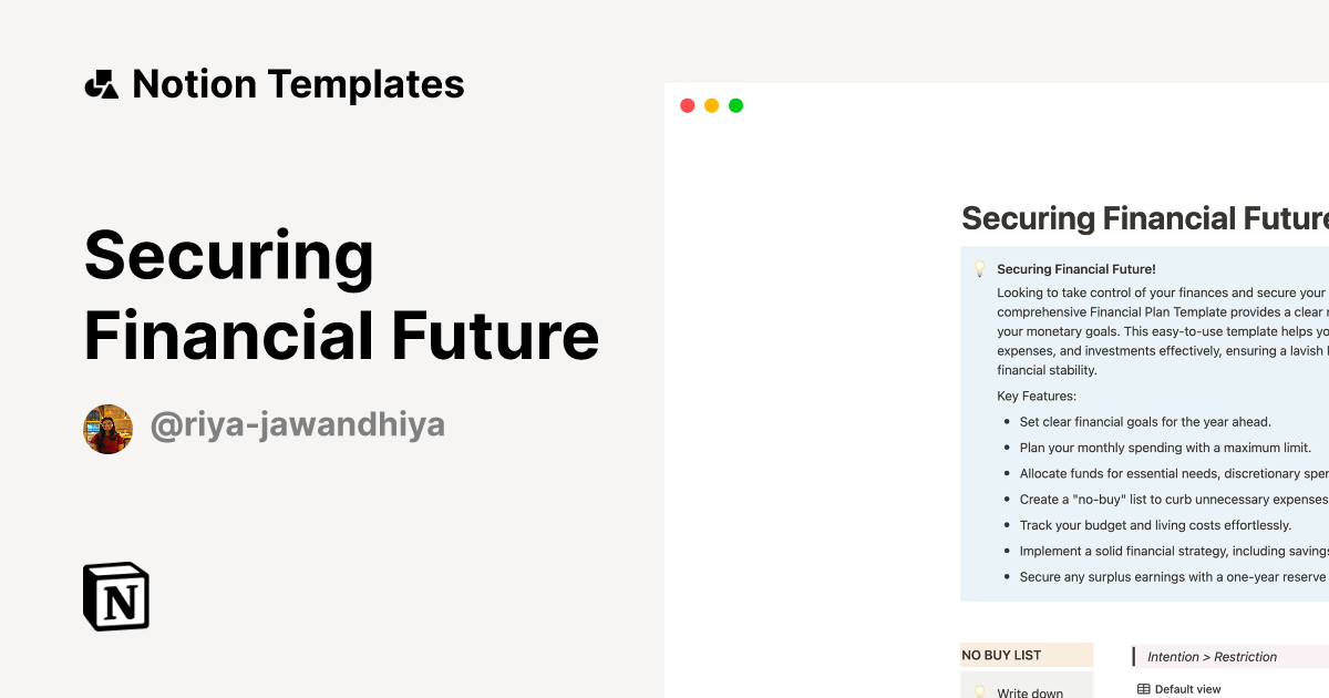 Securing Financial Future Template | Notion Marketplace Securing Financial Future Template | Notion Marketplace