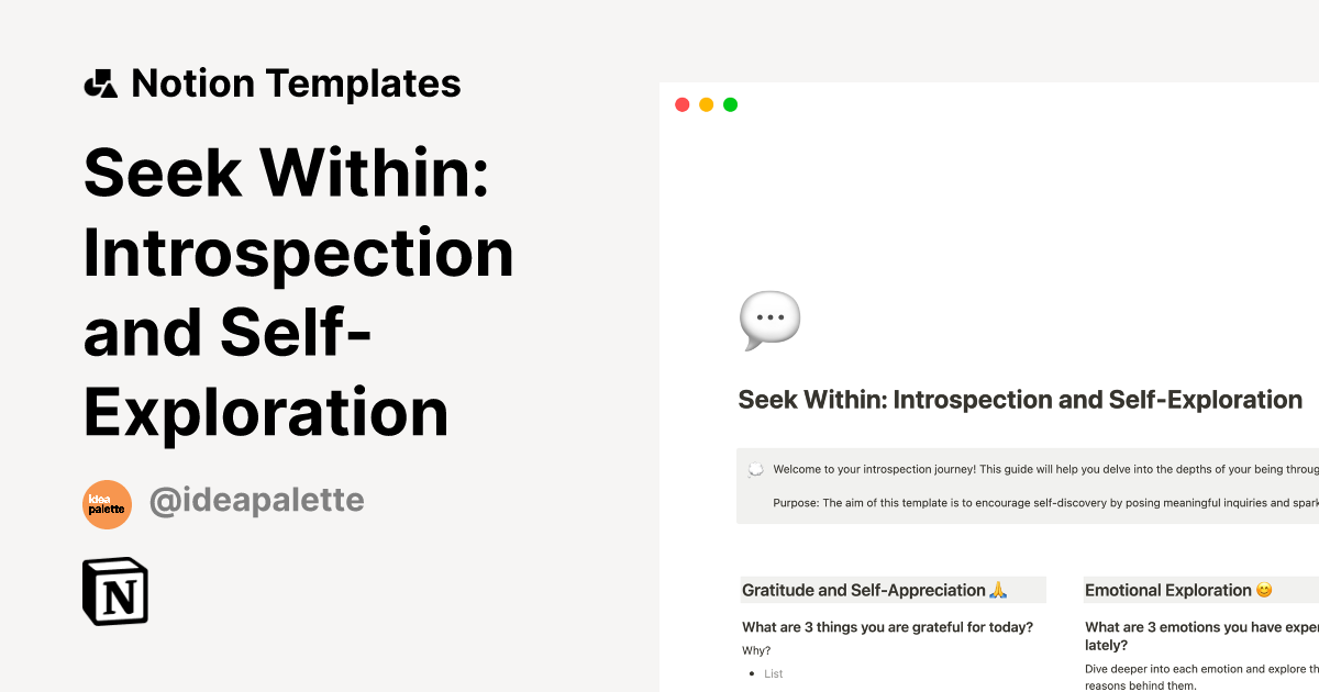 Seek Within: Introspection and Self-Exploration Template by Idea ...