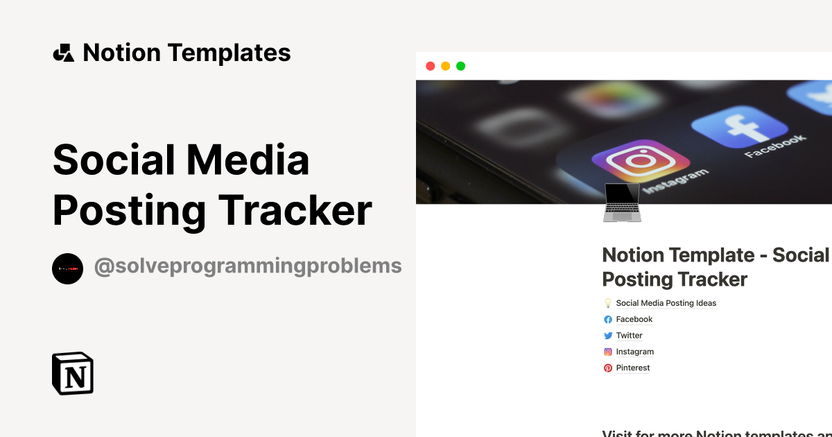 Social Media Posting Tracker Template by Ismail Store | Notion Marketplace
