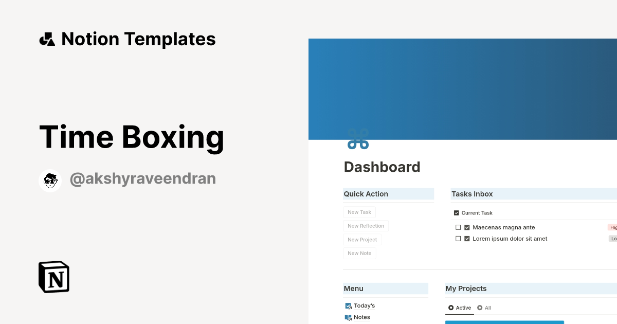 Time Boxing Template by Akshay Raveendran | Notion Marketplace