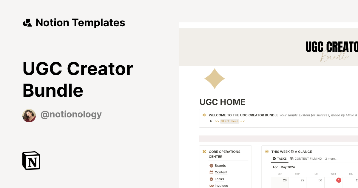 UGC Creator Bundle by Molly Jones | Notion Template