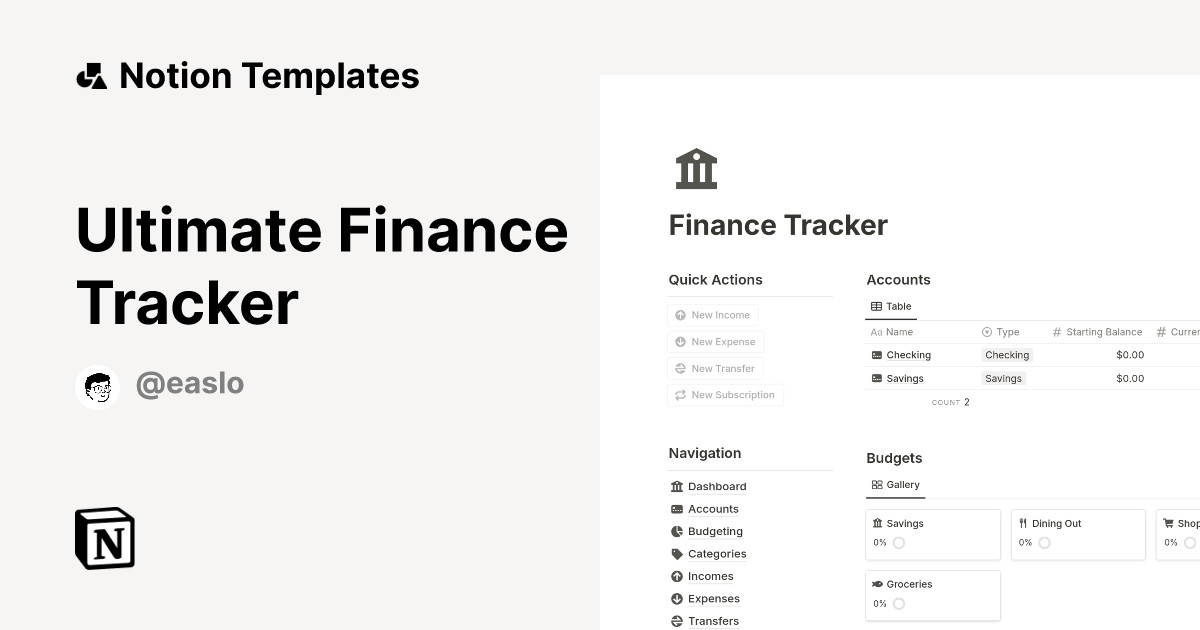Ultimate Finance Tracker Template | Notion Marketplace