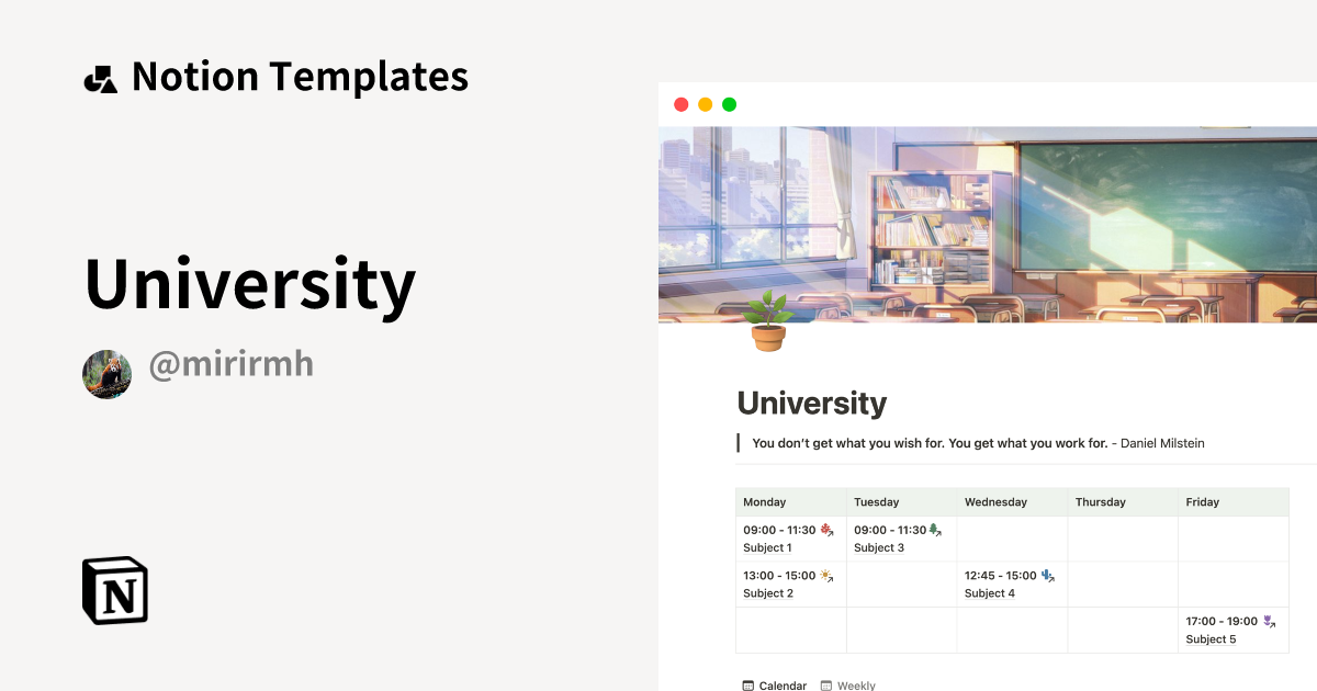 University Template | Notion Marketplace