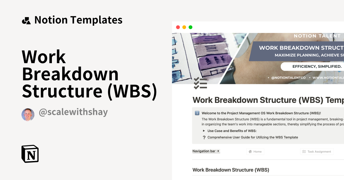 Work Breakdown Structure (WBS) by Shay Campbell (Notion Talent co ...