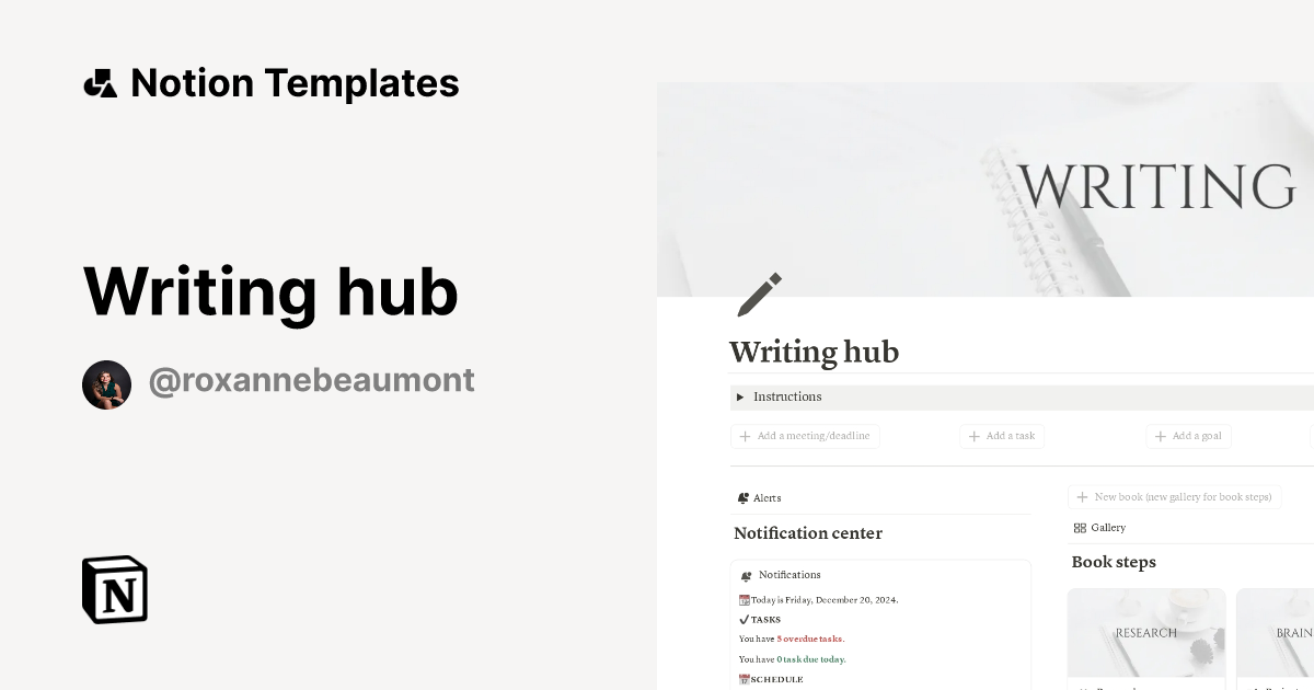 Writing Hub | Notion Template