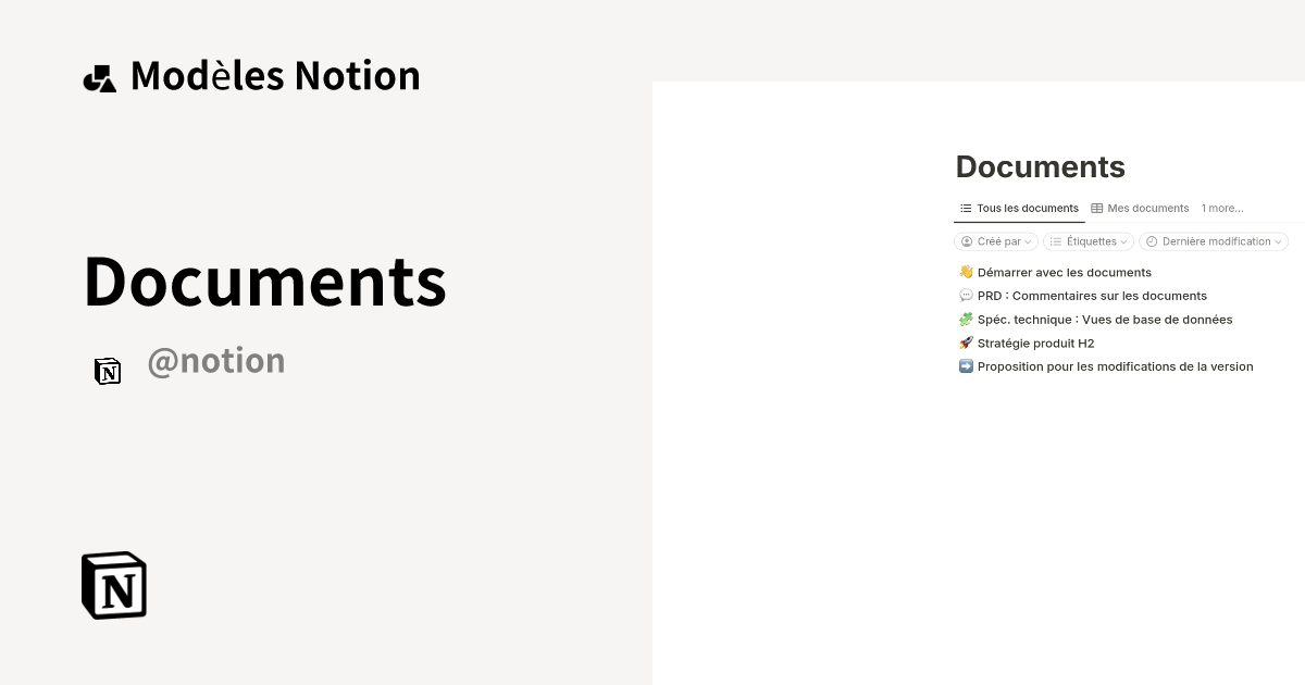 Documents | Modèle Notion