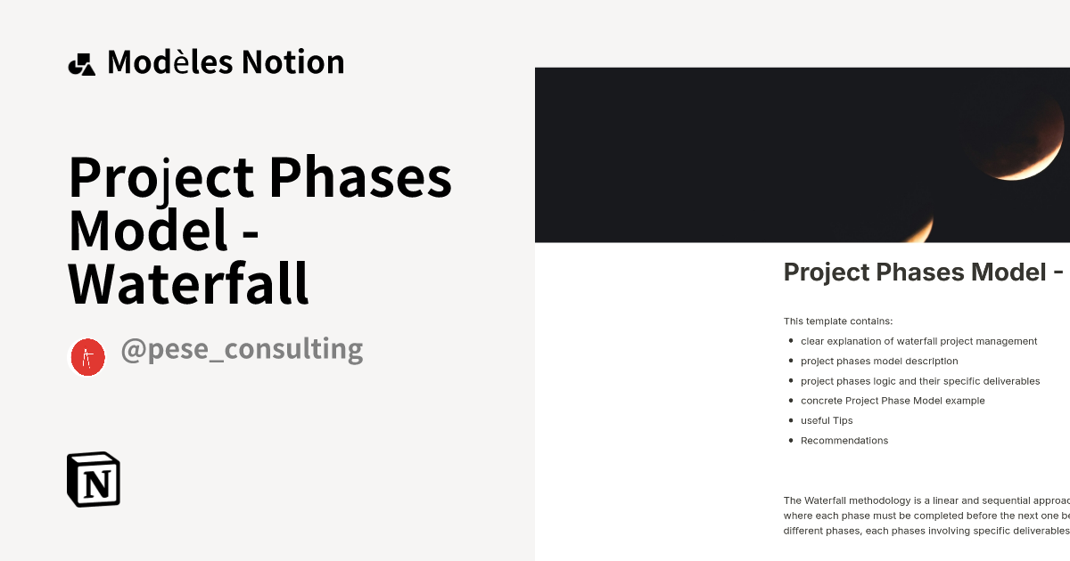 Project Phases Model - Waterfall | Modèle Notion