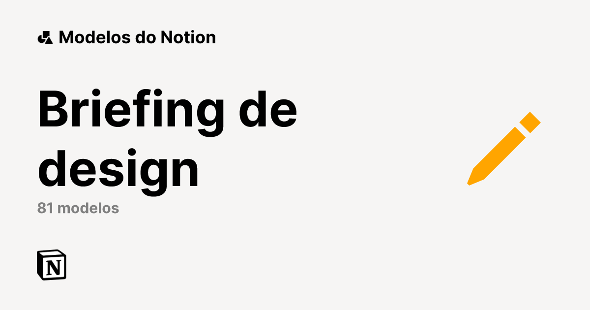 Modelos grátis para Briefing de design do Notion | Marketplace do Notion