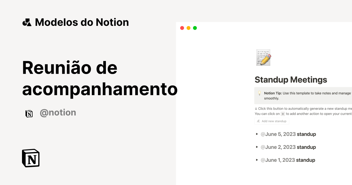 Galeria de modelos do Notion — Standup Meeting